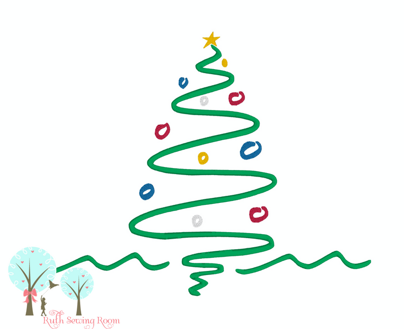 Swirl Christmas Trees - Stitch Embroidery Design – Ruth Sewing Room