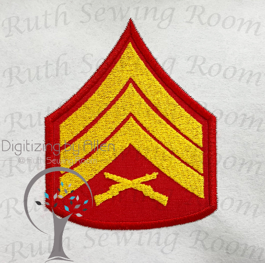 Marine Sergeant Rank Logo Applique Embroidery Design – Ruth Sewing Room