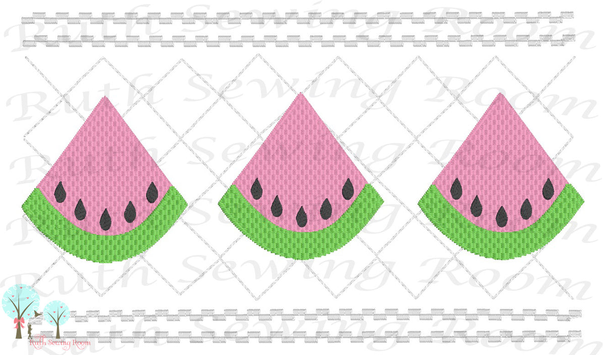 Watermelon Faux Smocking Stitch Embroidery Design – Ruth Sewing Room